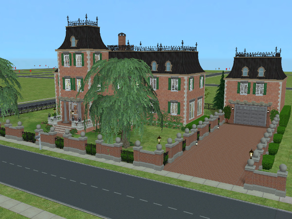 Twoflower's Sims 2 Lots: 165 Sim Lane makeover - The Goth Mansion