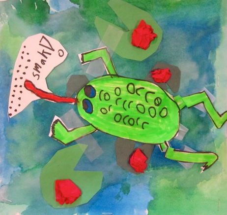 Art is Basic-- Art Teacher Blog: Frogs on a Lilypad with Monet-- 1st grade