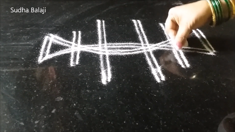 Side kolam designs step by step images