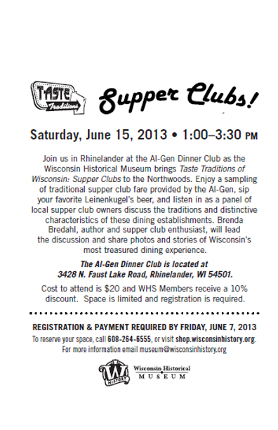 Brenda K. Bredahl: The Wisconsin Historical Society Presents: Supper ...