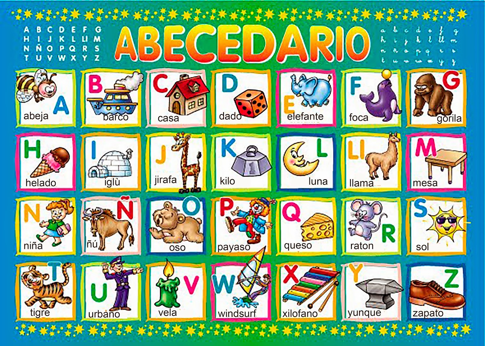 Loteria del abecedario - Imagui