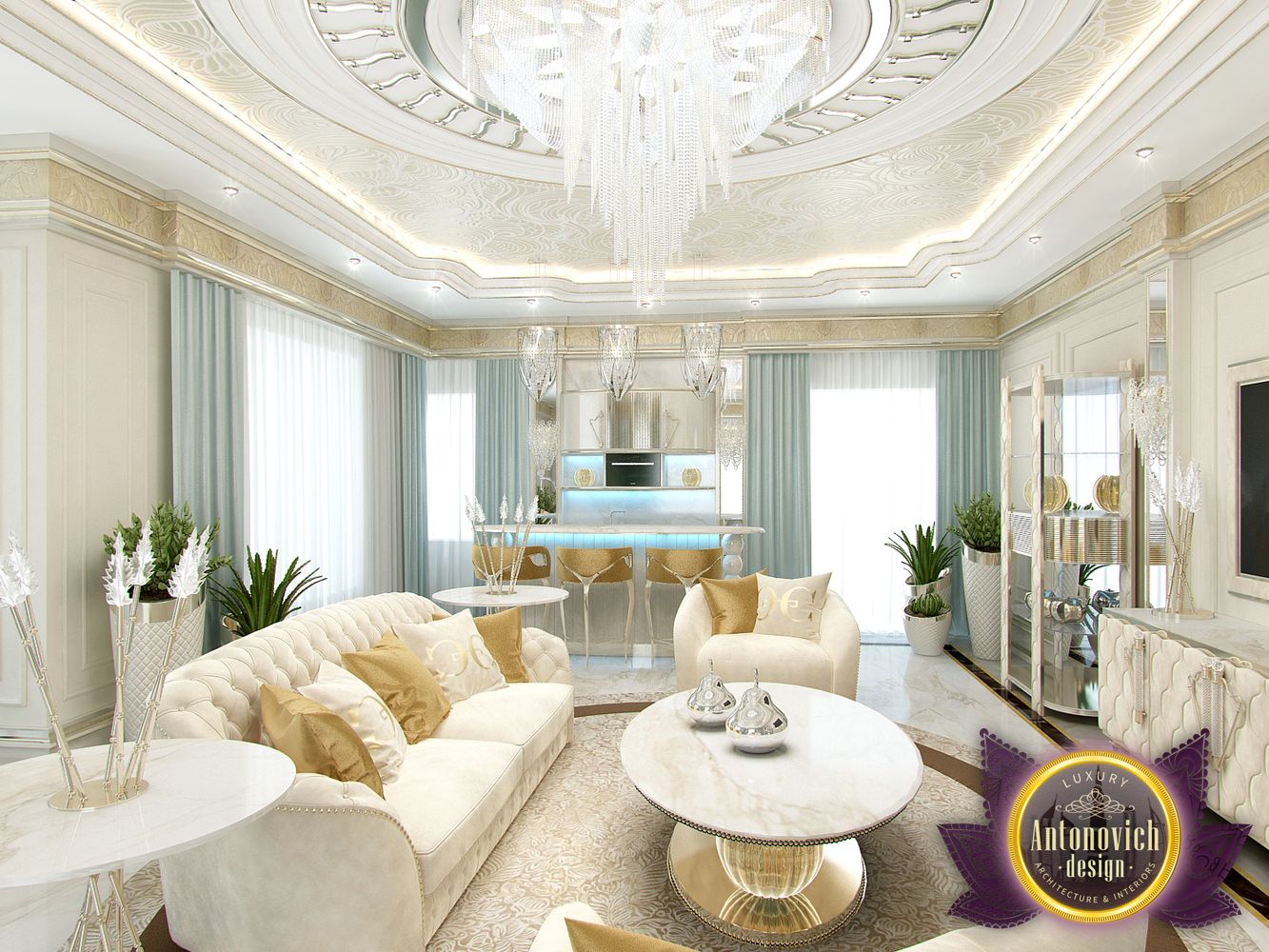 LUXURY ANTONOVICH DESIGN UAE: Sitting room interior by Luxury ...