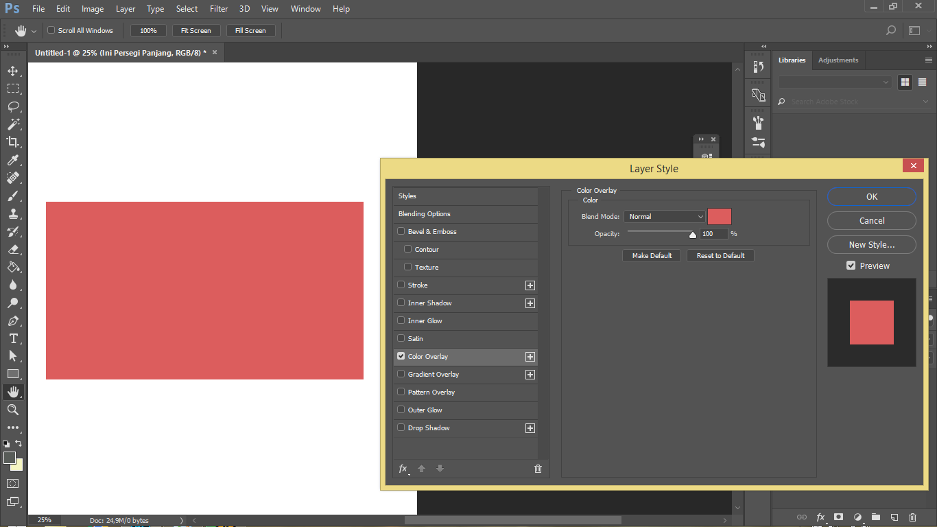 MENGENAL LAYER STYLE DI PHOTOSHOP - LANTAI DUA TIGA