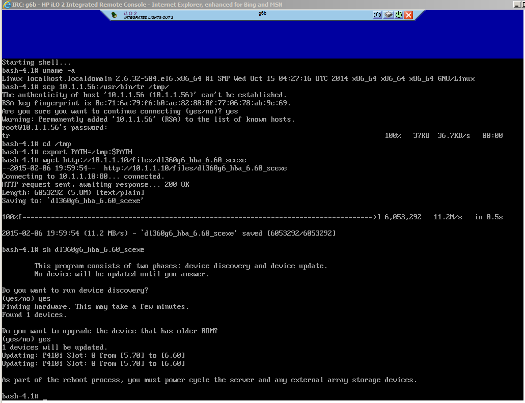 framer99: P410i firmware update from Centos on HP Proliant DL360 G6