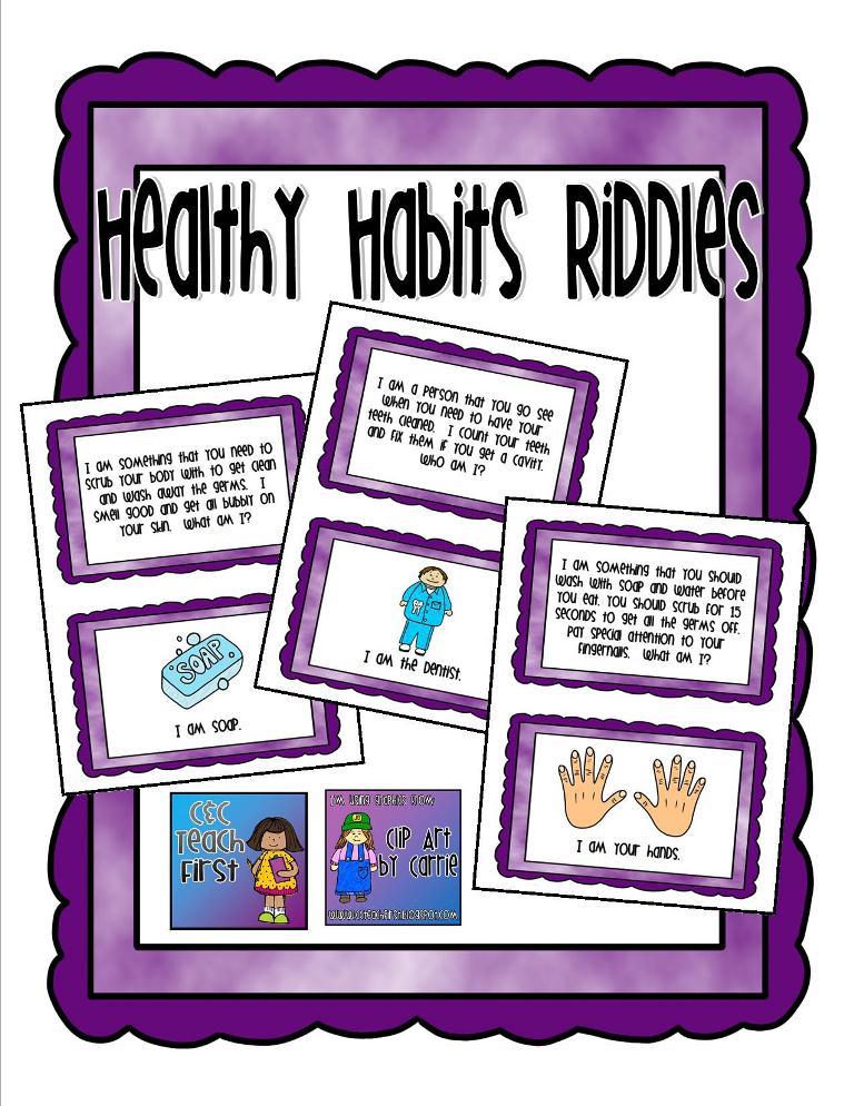 Clip Art by Carrie Teaching First: Healthy Habits Riddles