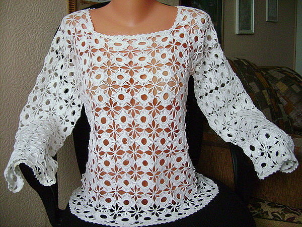 Lucru de mana crosetat, tricotat: Bluze crosetate+schema.
