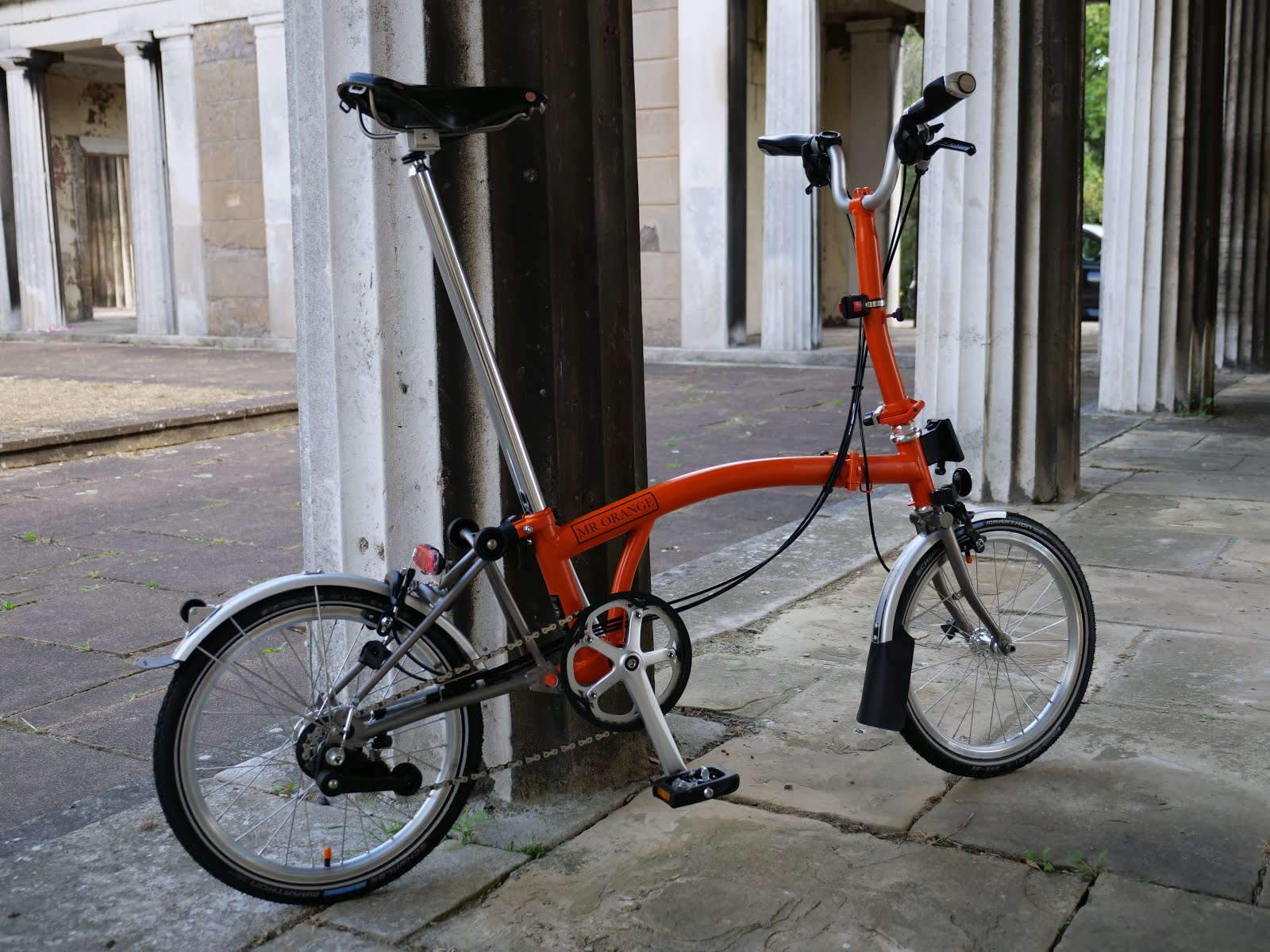 My Orange Brompton: I change the handlebars on my Orange Titanium Brompton