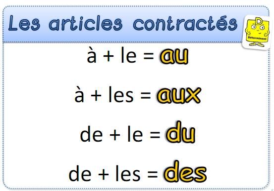 درس Les articles contractés - في اللغة الفرنسية