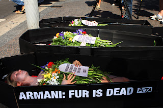 Celebrity News Media: PETA 'Fur Is Dead' coffin stunt aimed at Armani ...