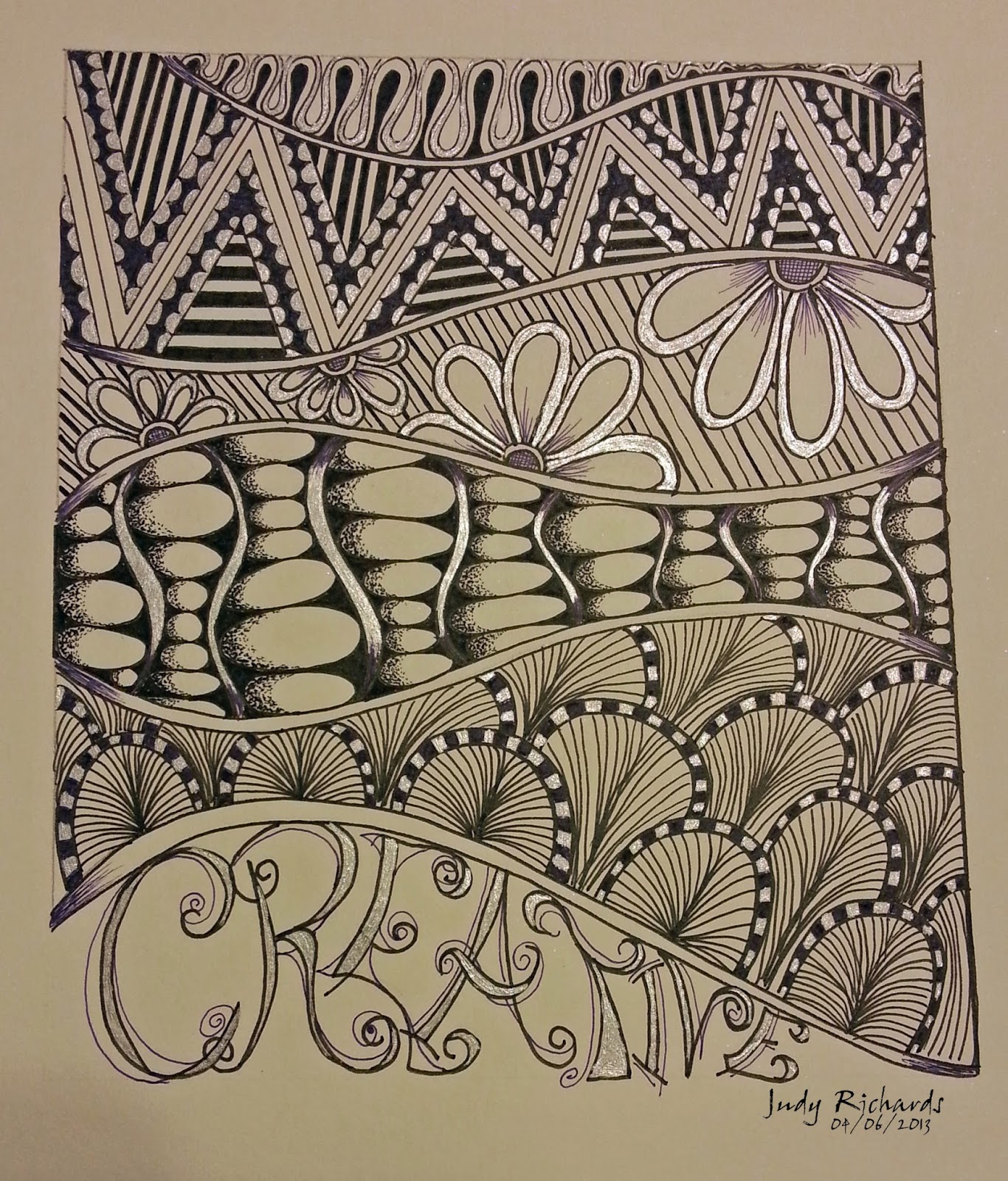 Judy's Zentangle Creations: Daisy Chain