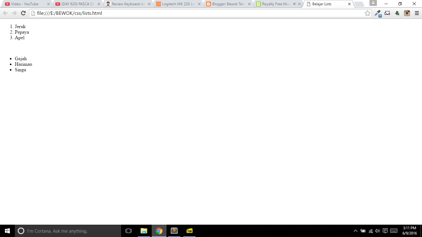 TUTORIAL CSS PART 13 MENGENAI LISTS - Tutorial Programming & Digital ...