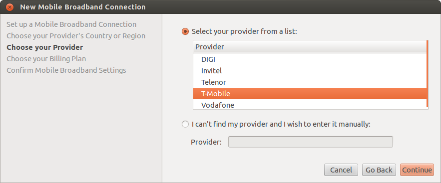 Configuring Mobile Broadband Device