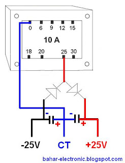 Cara Membuat Power Supply Simetris dari Trafo Non CT