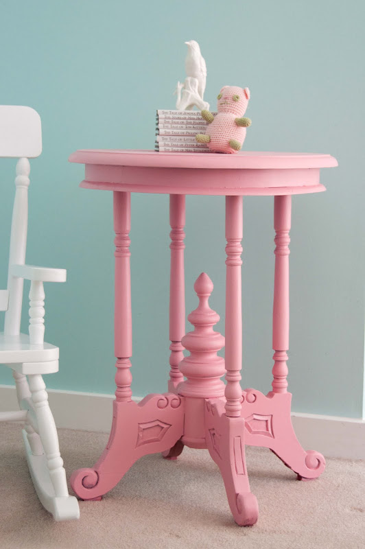 Aesthetic Nest: Room Design: Pink Spindle Table for Scarlett