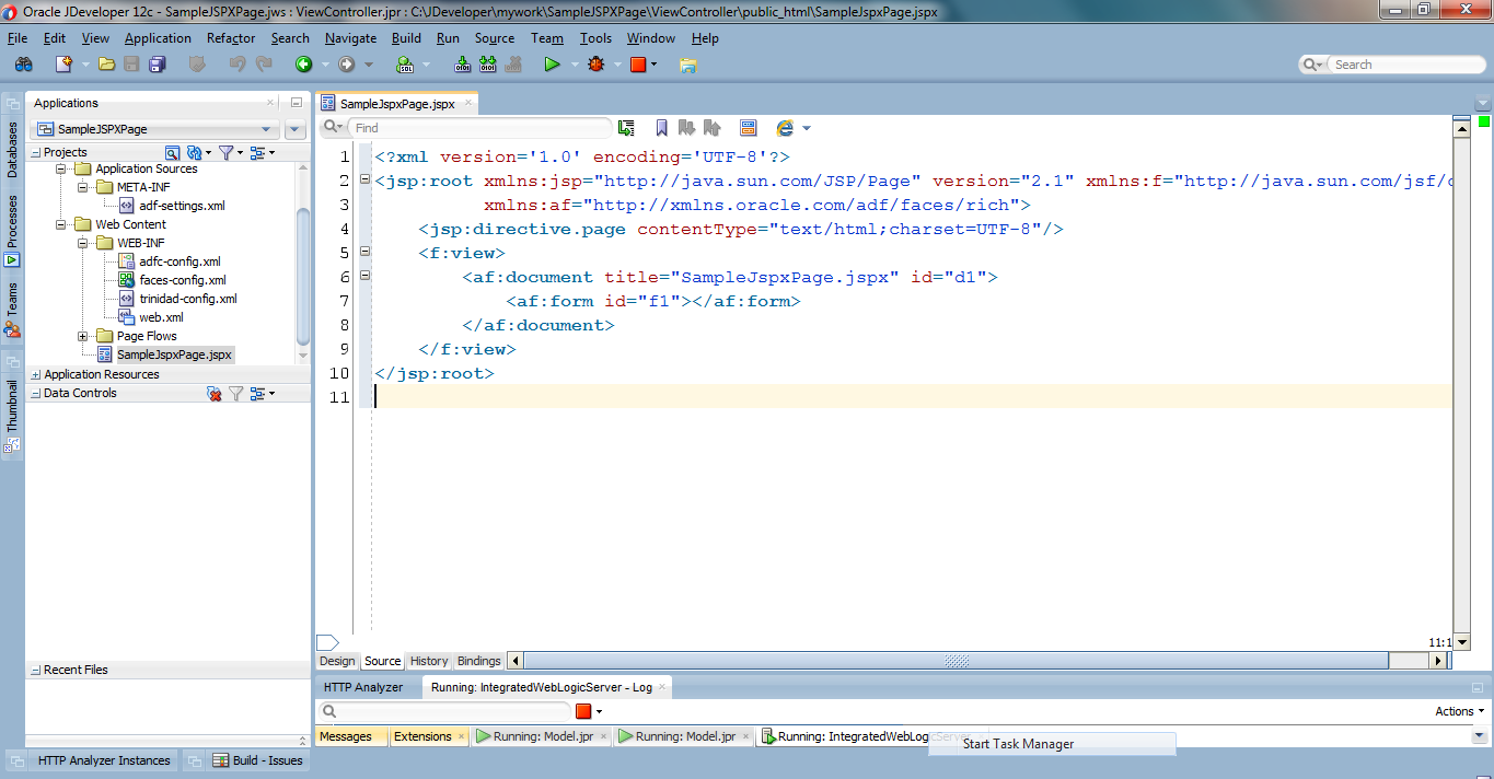 How To Create Jsf Jspx Page By Using Jdeveloper 12c ~ Oracle Adf 12c Application Development