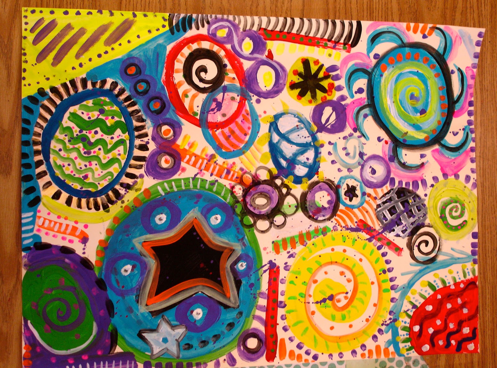 Ms. Kristen-Crayon Can: Collaborative Circle Paintings with Fourth Grade.