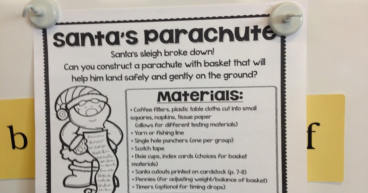 Mrs. Lambrecht's Class Blog: STEM Project: Santa's Parachute