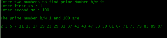 C++ Programming: C++ program to find Prime Numbers between two Numbers