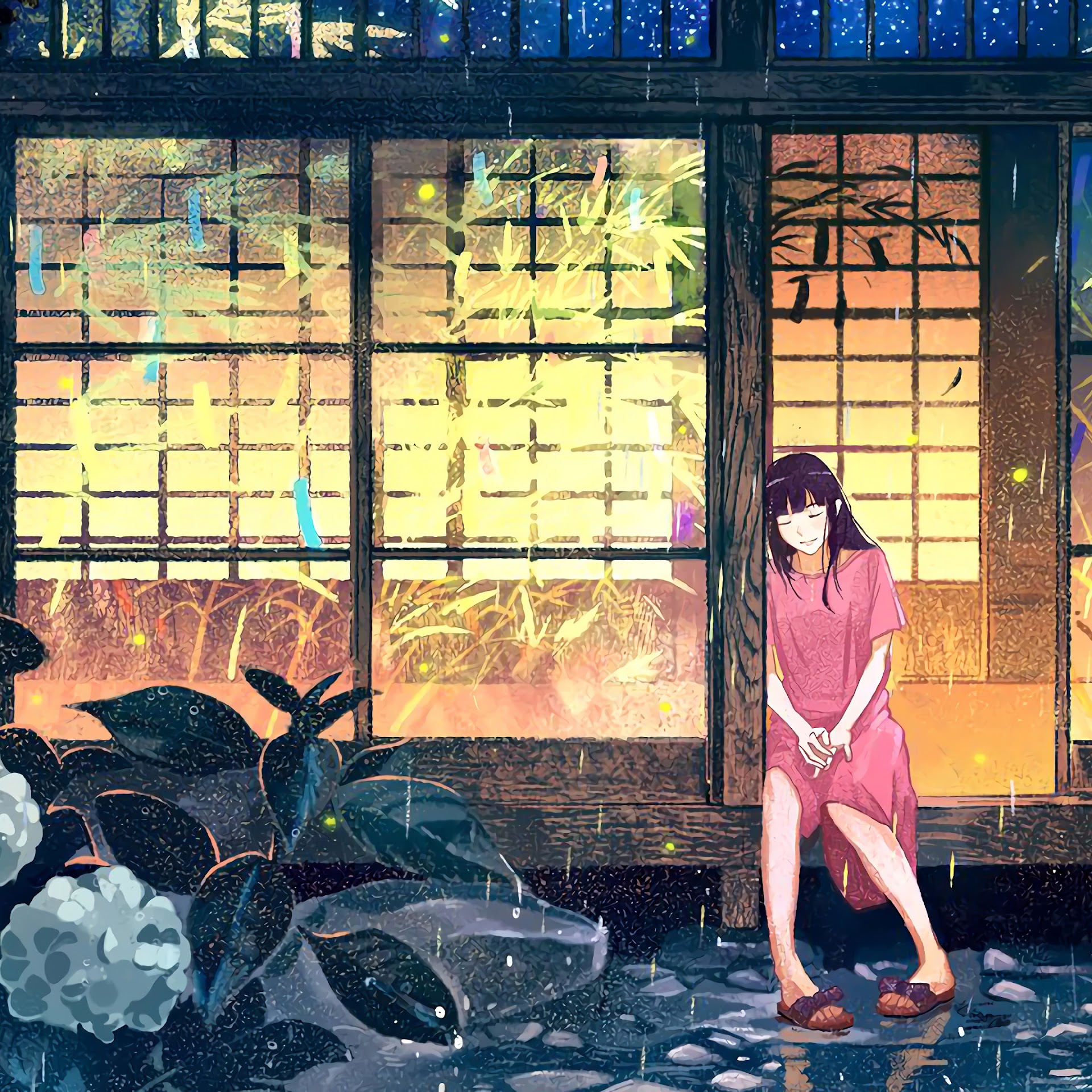 Anime, Girl, Waiting, 4K, #61 Wallpaper iPhone Phone