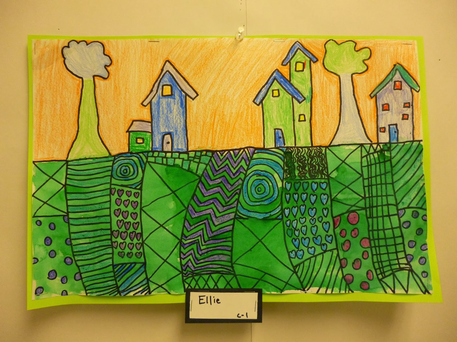 Horizon Line, Patterned, Warm and Cool Colored Landscapes