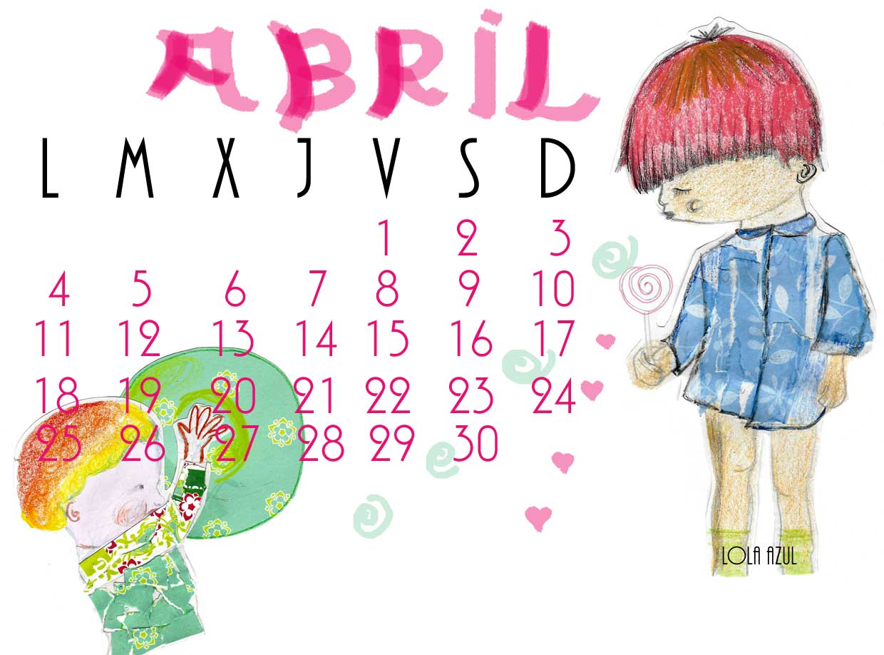 Apuntes de colores: calendario abril 2016