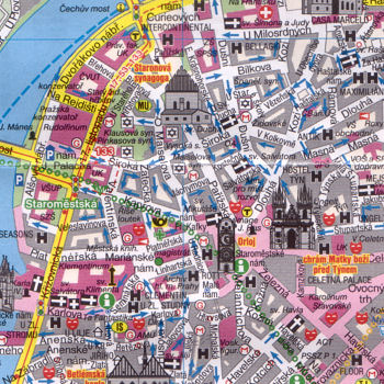 Map of Prague, Czech Republic