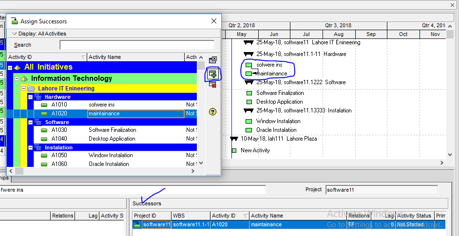 How to Add Successor and Predecessor In Primavera P6 ~ Oracle Primavera P6