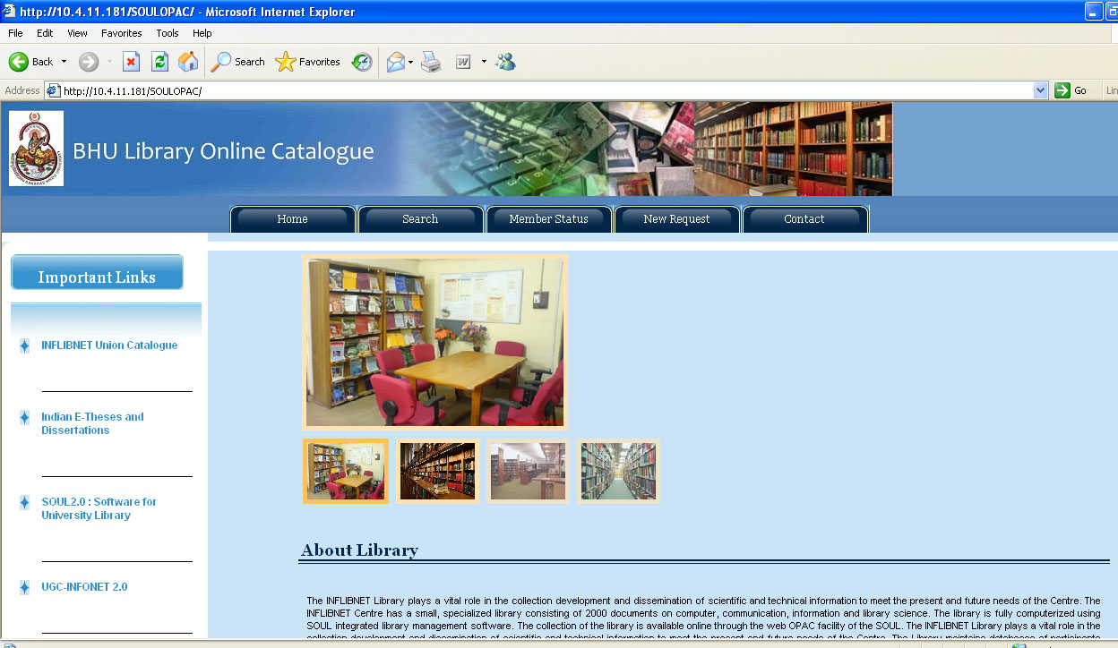 BHU LIBRARY: WEBOPAC SOUL