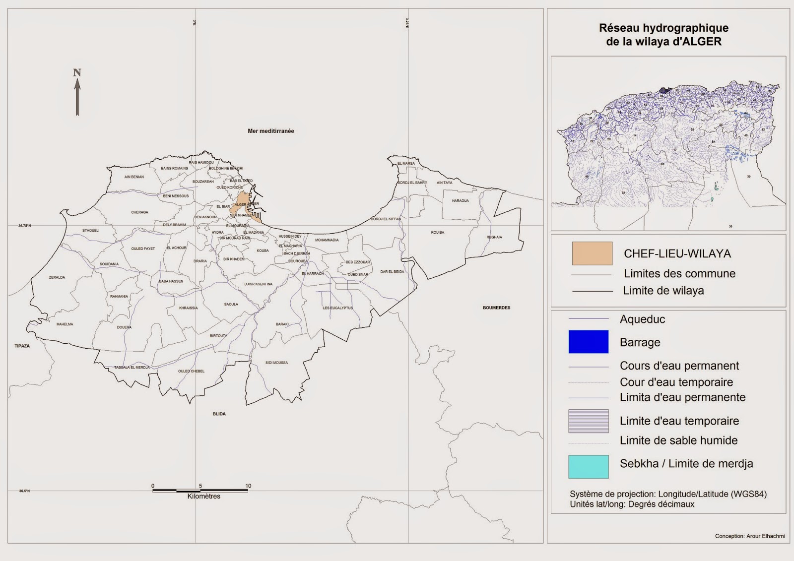 Découpage administratif de l'Algérie & Monographie: Carte du réseau ...