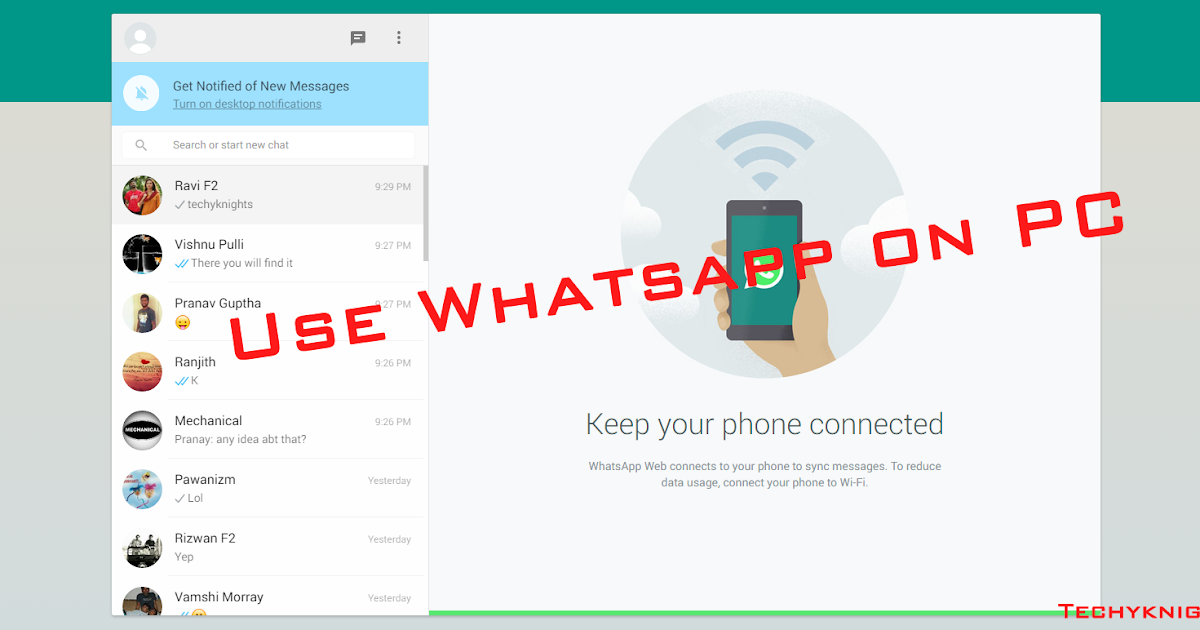 Use Whatsapp on web using Google Chrome-Whatsapp Web - TechyKnights