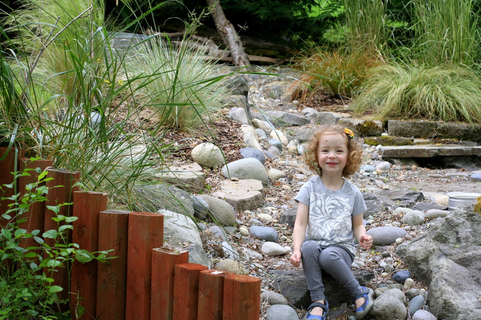 Natural Rock Play Space and Outdoor Kitchen