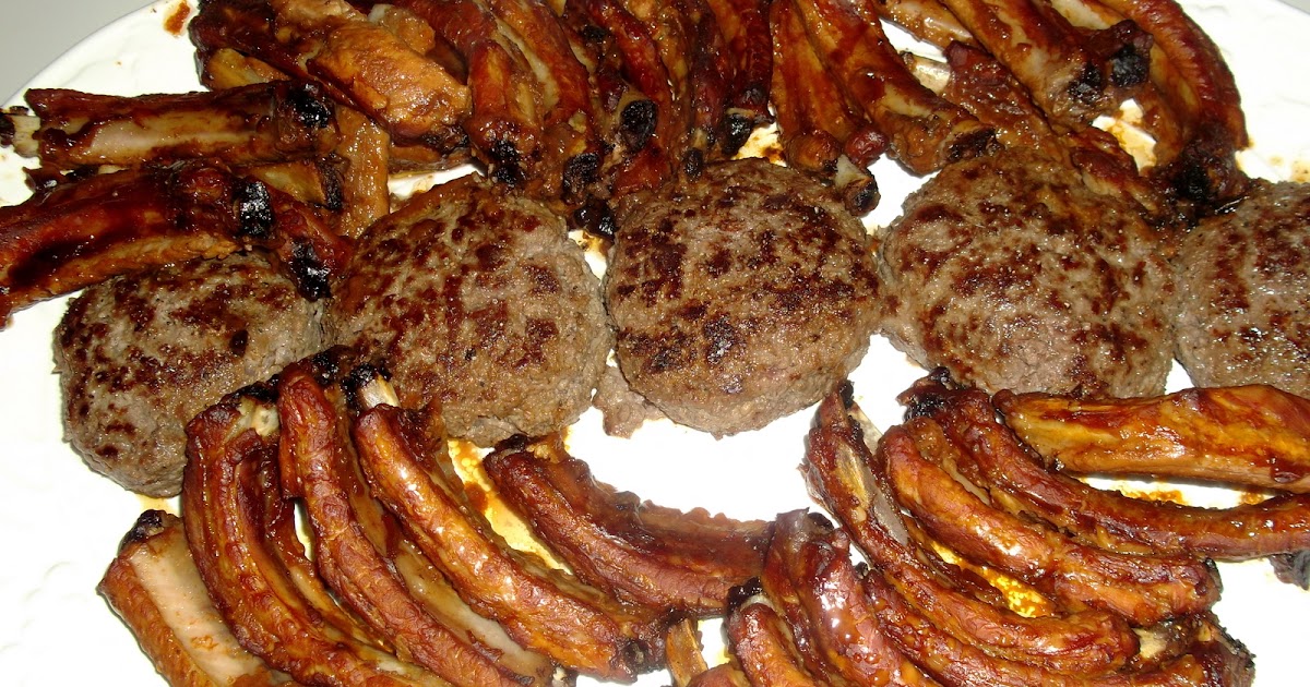 American Lunch Combo...Oven Spare Ribs / Pan-Fried Hamburgers / Potato ...