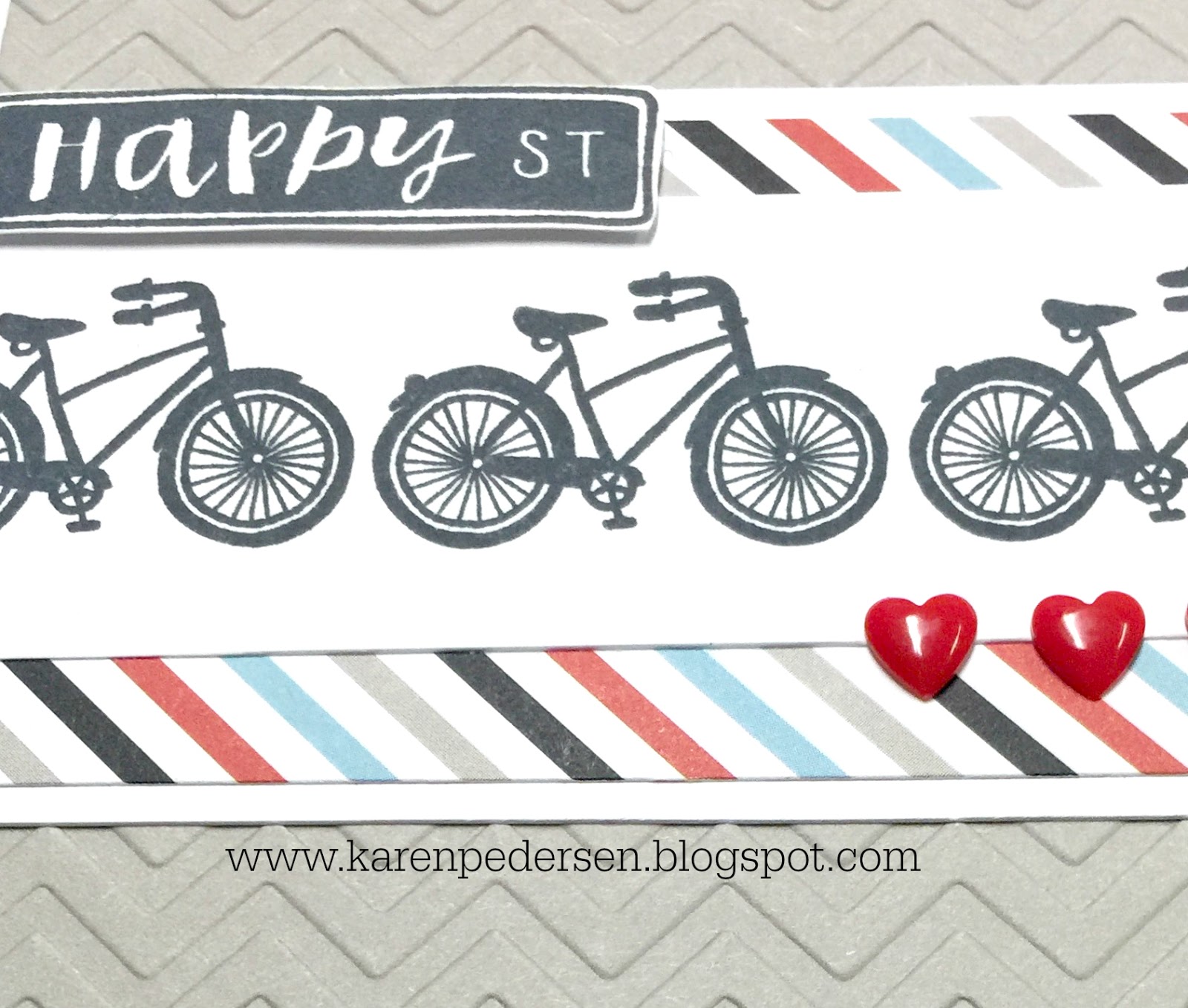 Karen Pedersen: Chevron Embossed Bicycle Card