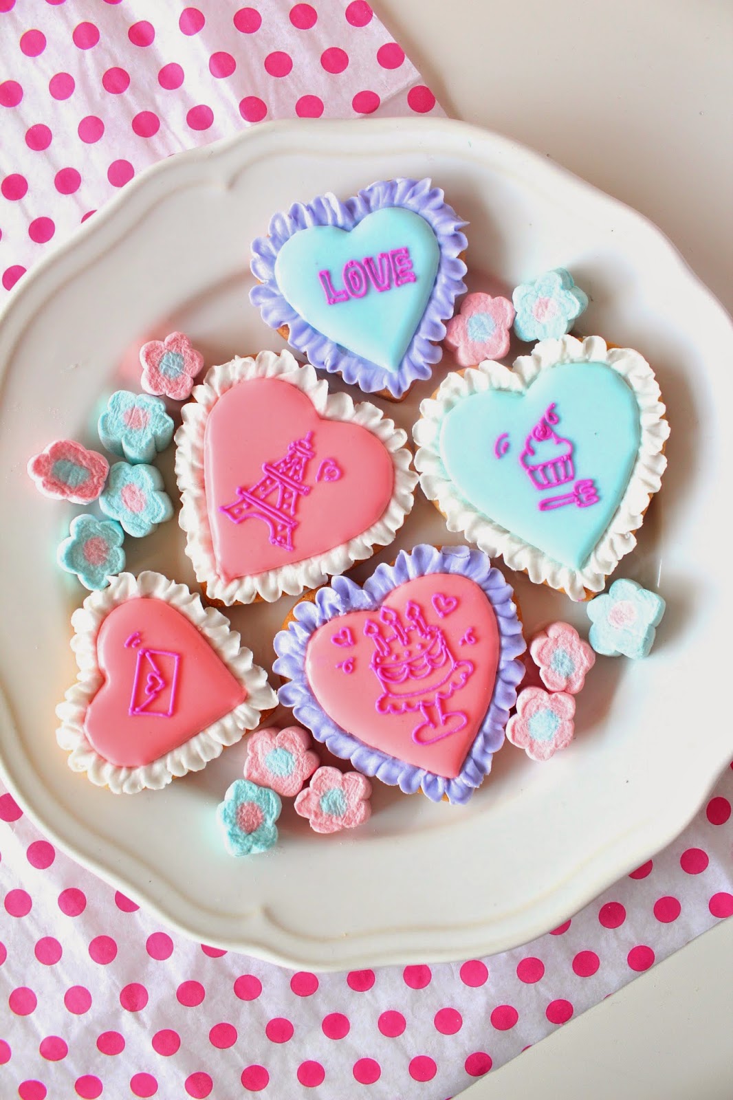 Sweeten your day.: Frill heart icing cookies フリルハートのアイシングクッキー