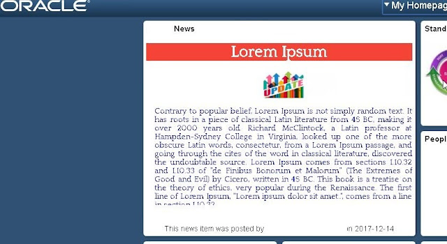 PeopleSoft Fluid UI: PeopleSoft News Tile with HTML Area using CSS Part 1