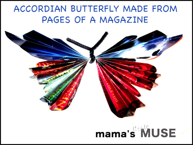 Mama's Little Muse: Quick Butterfly Craft from magazine pages