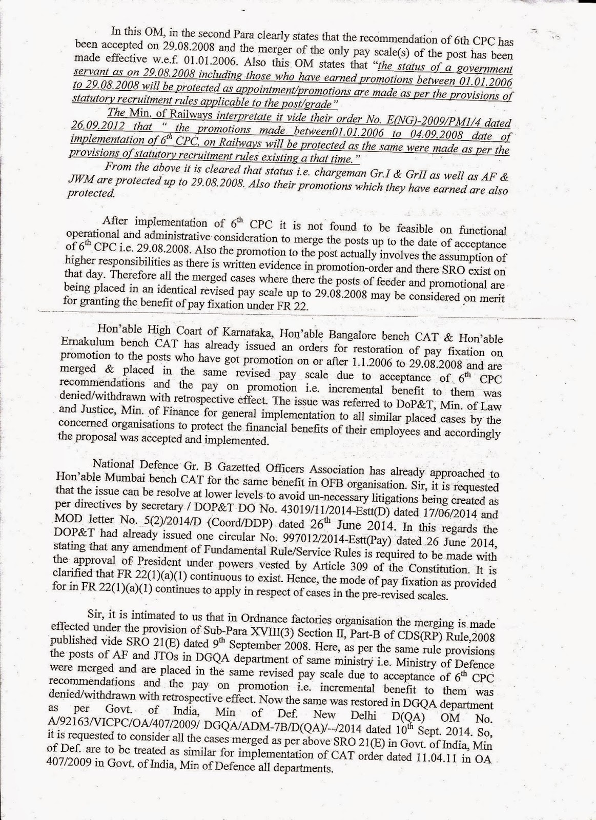 National Defence Group B Gazetted Officers Association: LETTER FOR ...