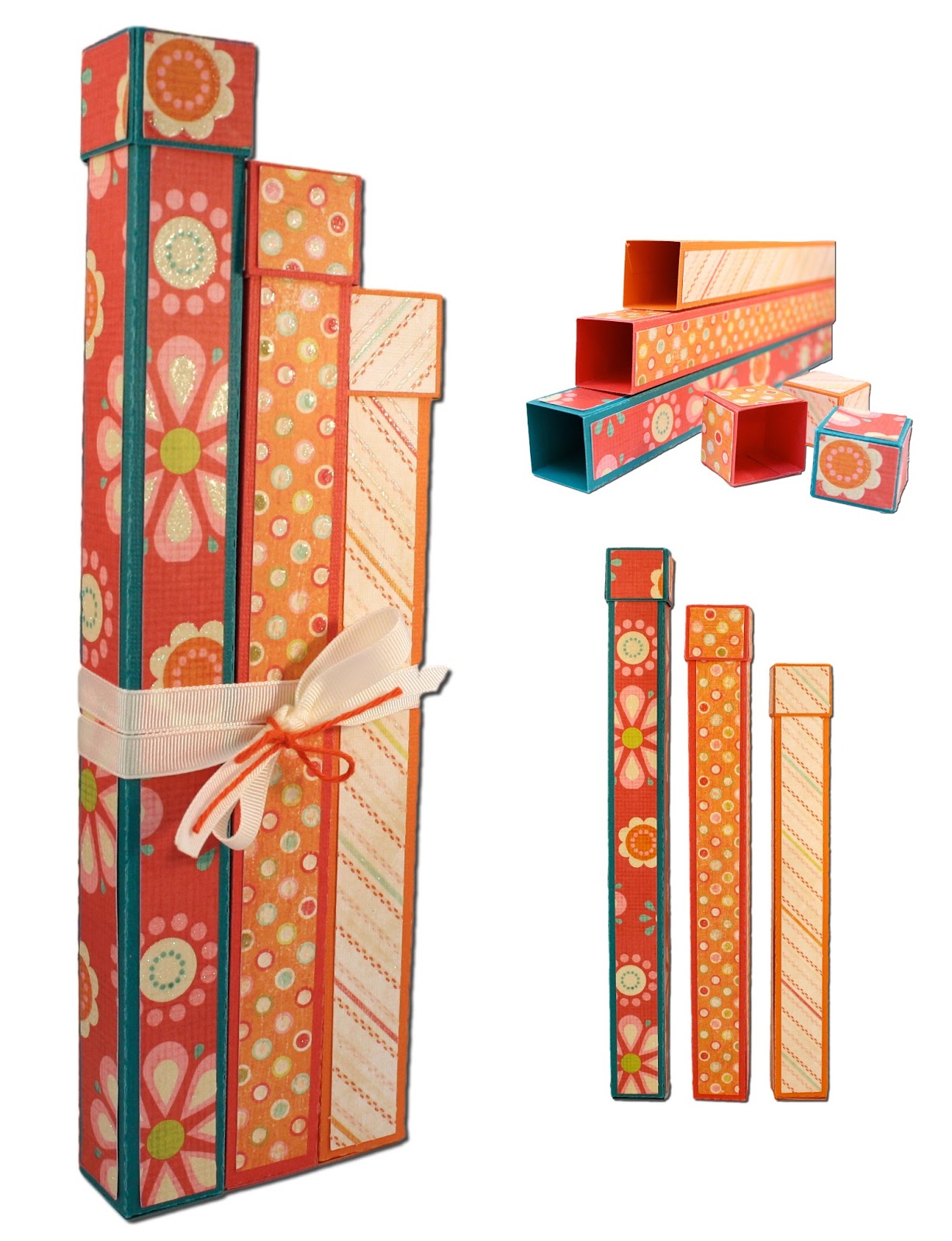 Bits of Paper: Tall Skinny Boxes, Set of Three!