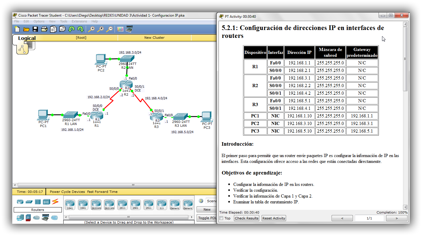 Cisco: ACTIVIDAD 1: CONFIGURACIONES IP