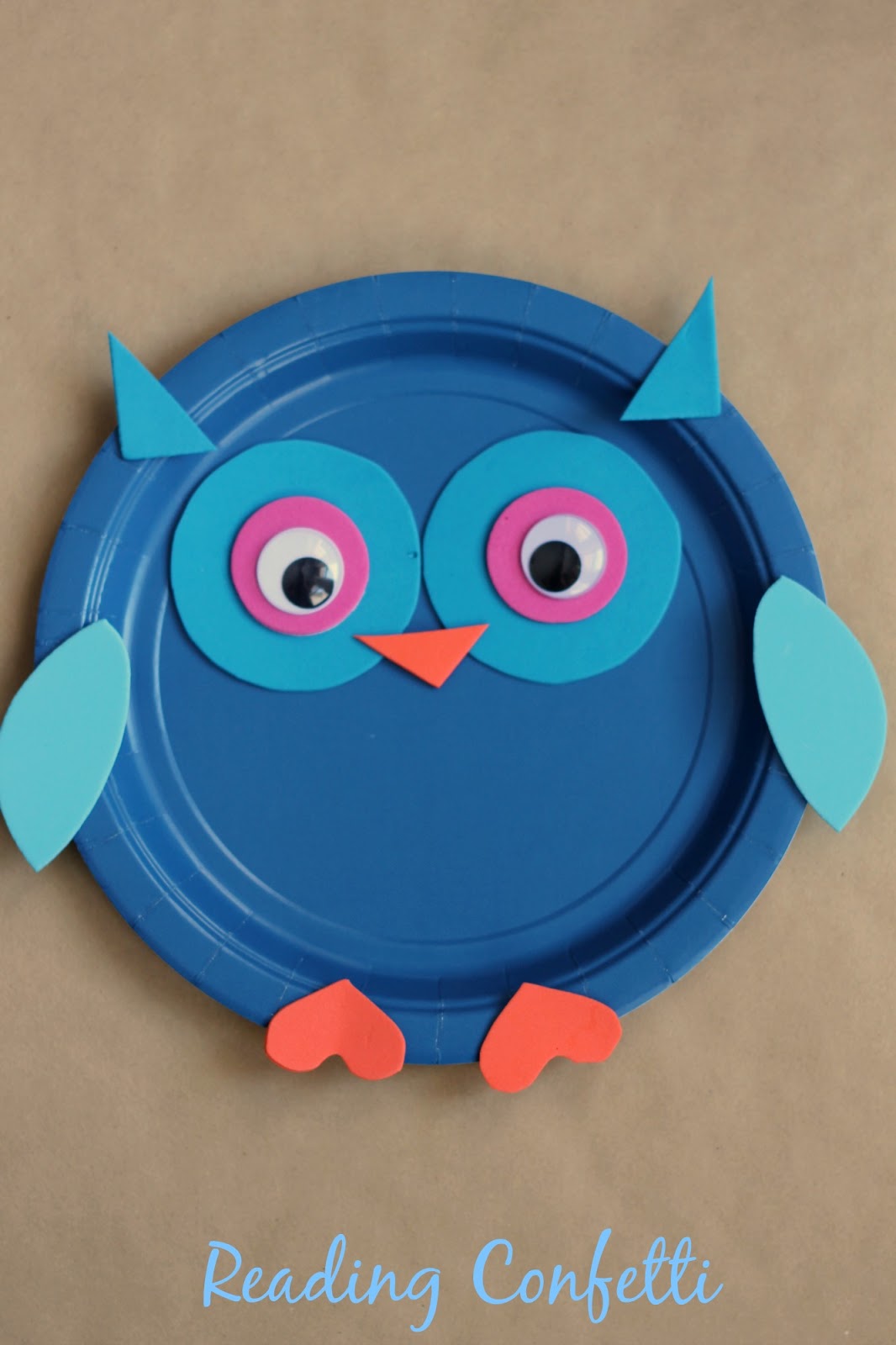Paper Plate Owl Craft ~ Reading Confetti