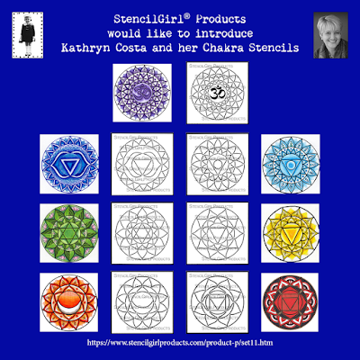 StencilGirl® Talk: The 7 Chakra Stencil Set by Kathryn Costa is here!