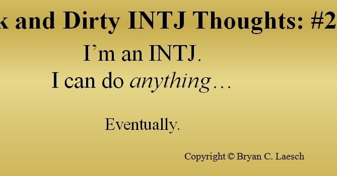 The Blog of Bryan C. Laesch: Quick and Dirty INTJ Thoughts #2: I Can Do ...