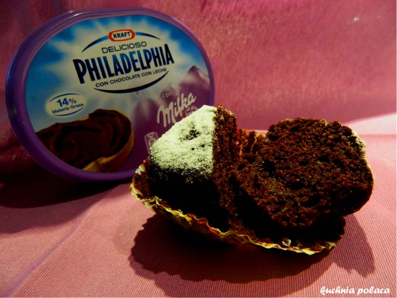 Al estilo polaco.: Magdalenas con philadelphia milka