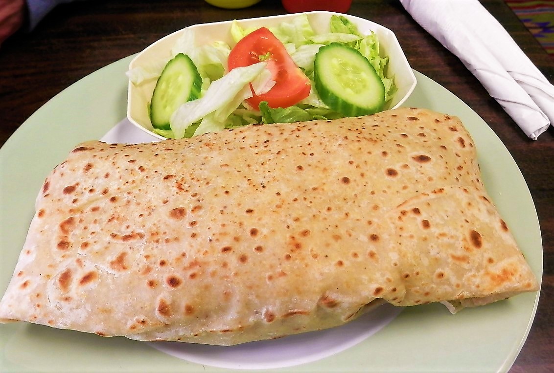 The Left Chapter: Pam's Roti w. Goat and Veggie Roti, Samosas, Pakoras ...