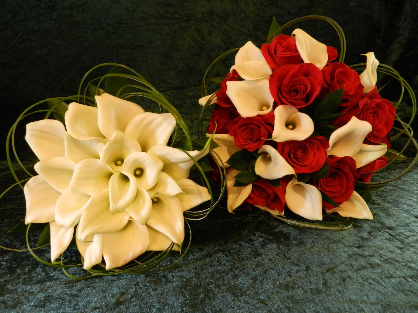 Sandra's Flower Studio.: Red rose and white calla lily wedding