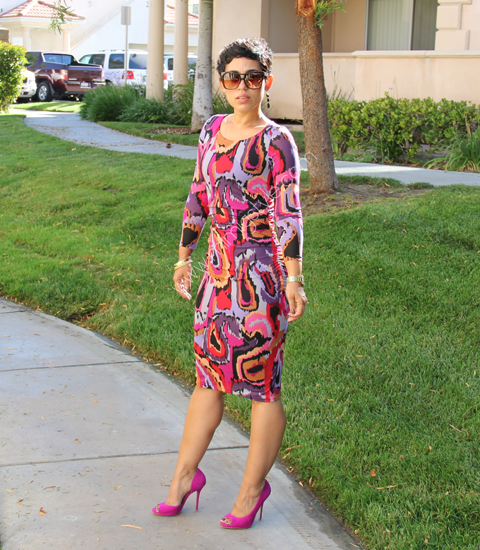 DIY Printed Mesh Dress + Suede Heels |Fashion, Lifestyle, and DIY