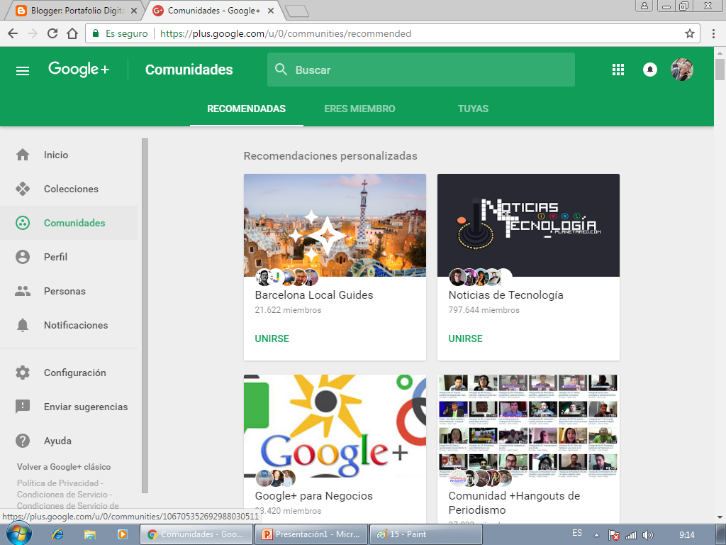 Portafolio Digital: Practica 1 de Google+