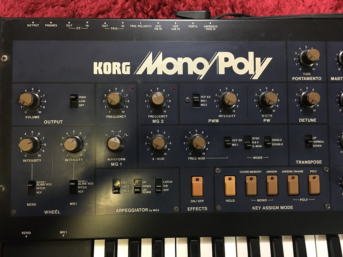 MATRIXSYNTH: KORG MP-4 Mono Poly Monophonic Analog Synthesizer SN 370174 w/ Original Case