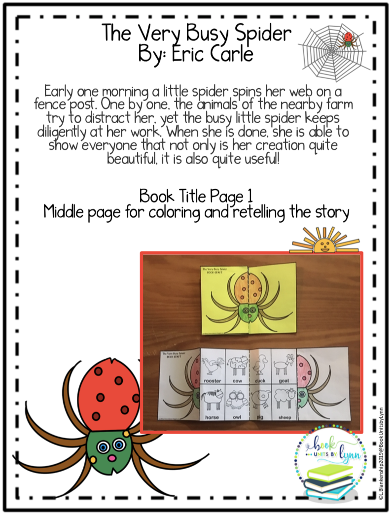 THE VERY BUSY SPIDER BOOK CRAFT ~ Book Units by Lynn