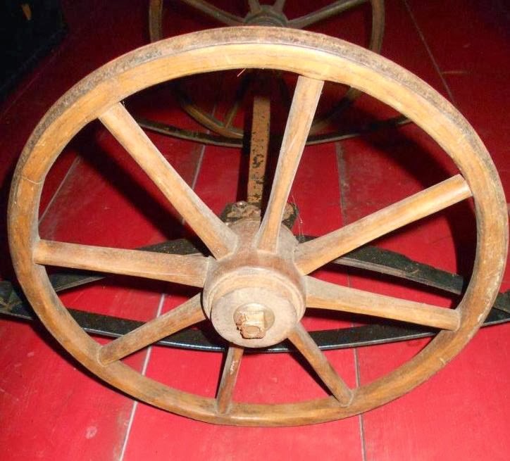 Log Cabin Antiques & Gifts: Fantastic old wooden wheels and axle with ...